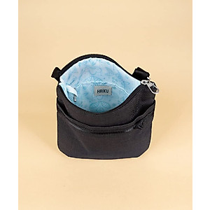 HAIKU Women's Small Revel Eco-Friendly RFID Blocking Crossbody Travel Bag, Black in Bloom