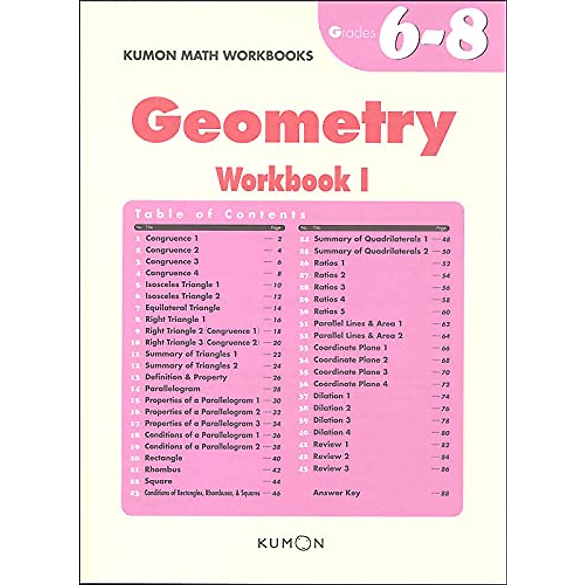 Kumon Geometry-Grades 6-8 (Kumon Middle School Math Workbooks) (Kumon Math Workbooks)