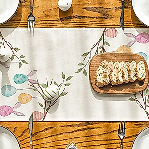 Artoid Mode Eggs Buffalo Plaid Truck Easter Table Runner, Spring Seasonal Holiday Kitchen Dining Table Decor for Indoor Outdoor Home Party Decoration 13 x 72 Inch