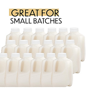 Upper Midland Products Half Gallon Jugs With Caps - 64oz (6PK) and 32oz (6PK) Empty Plastic Bottles and Lids - 12 Bottles Total