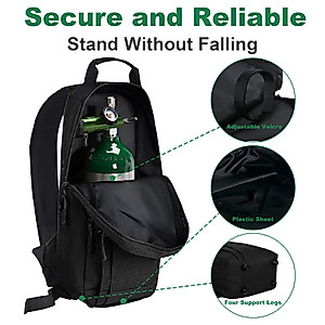 APDTEK Portable Oxygen Tank Backpack for Size M2, B/M6, C/M9, ML6, A/M4, M7, Comfortable Medical Oxygen Cylinder Backpack Bag with Durable Straps for Travel - Not Suitable for Size D (Black)
