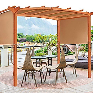 Tangkula 6.7'x17' Universal Replacement Canopy for Pergola Structures, with 6 Grommets & 4 Straps, Waterproof and Sun Protection 300D Polyester Pergola Cover
