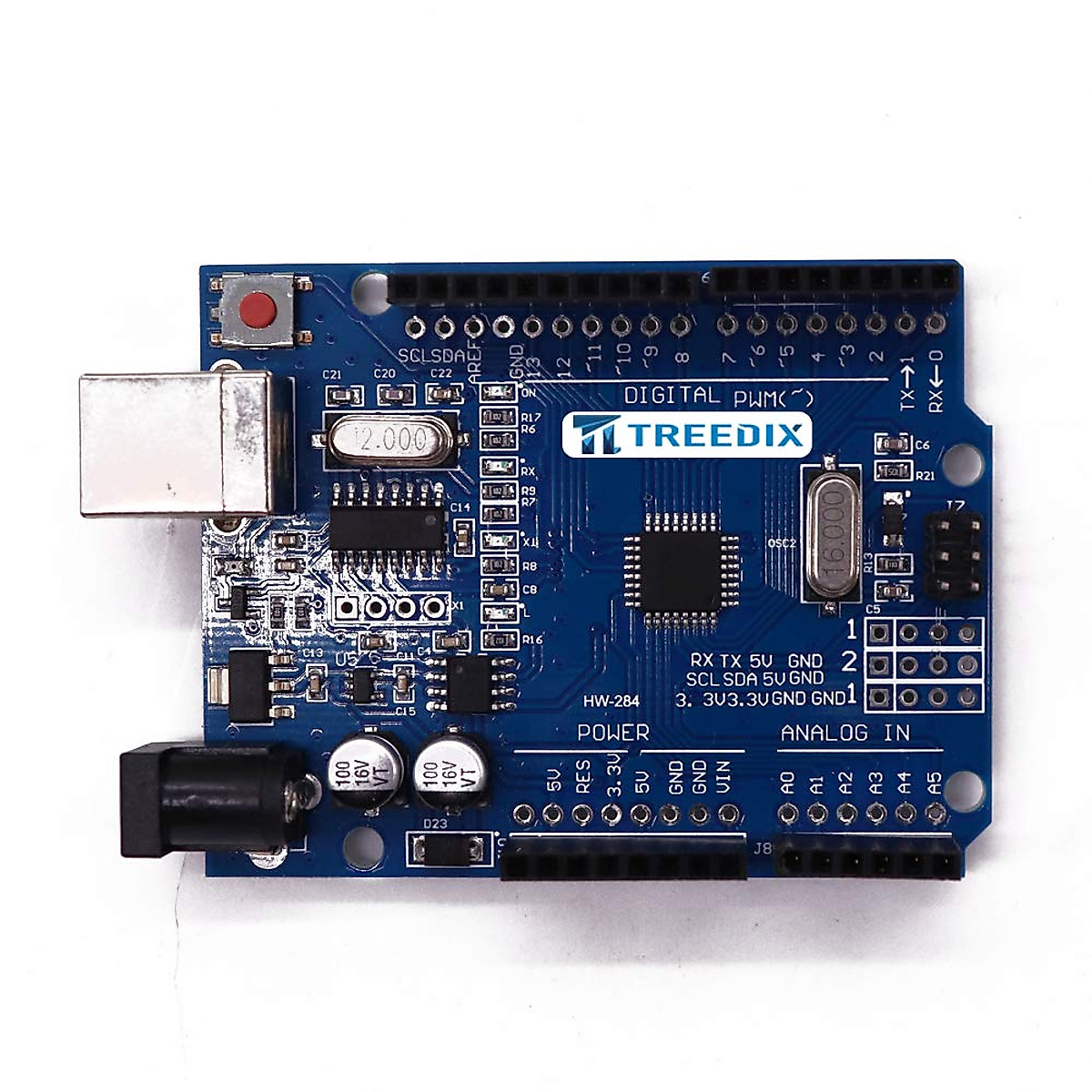 Treedix 2pcs ATmega328P CH340 Development Board Compatible with Arduino UNO R3 Board Kit for Starter