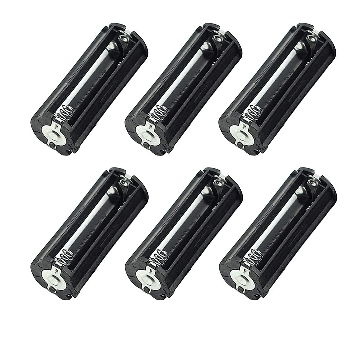 bnafes 3 x 1.5V AAA Series Connection Plastic Black Cylinder Battery Storage Holder Case Adapter Black - (6 Pcs)