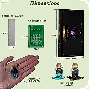 Crystals and Healing Stone Witchy Gifts for Witchcraft Supplies 30 Pcs Bottles Gemstones and Crystals Set Wiccan Supplies and Tools for Witchcraft 7 Pcs Chakra Stones Spiritual Gift for Women Beginner