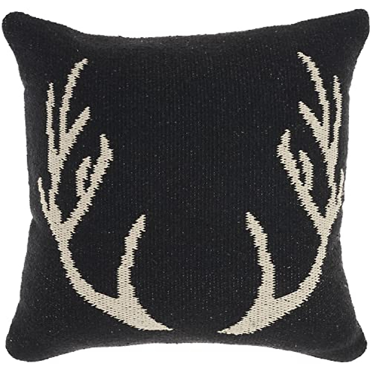 Mina Victory Life Styles Antler Black 18" x 18" Throw Pillow