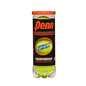 Penn Championship Tennis Balls - Regular Duty Felt Pressurized Tennis Balls - 12 Cans, 36 Balls