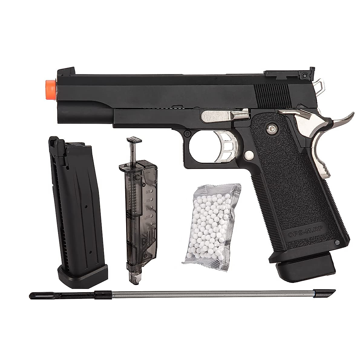 Golden Eagle Steel/Metal Airsoft Hand Gun Hi-Capa 1911 Airsoft Pistol with 6mm BBS and Speed Loader