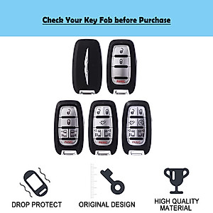 K LAKEY Chrysler Key Fob Cover,Compatible with 2017-2021 Chrysler Pacifica Voyager Key Fob Silicone TPU Protective Case Holder Shell wih Keychain Red