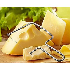Kuchengerate Cheese Slicer Wire Cutter - Cheese Knives Slicers with Wire - Handheld Butter Cutter Tools for Soft Hard Block - Easy Fast Cutting Hard Or Semi Hard Block Cheeses - With Extra Wire