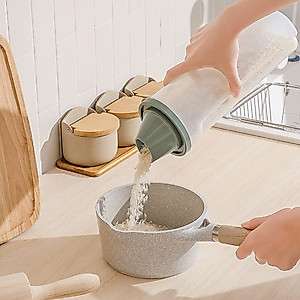 FSHAN Kitchen Jars Plastic Storage Box Kitchen Food Grains Cereal Containers Tall Food Storage Spaghetti Noodle/Pasta Container with Scale Lid Useful Container Set (Color : 1pcs Green)