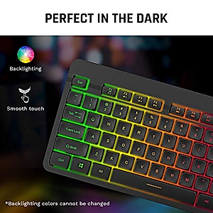 KLIM Light V2 Rechargeable Wireless Keyboard - New Version 2024 - Slim Durable Ergonomic - Backlit Wireless Gaming Keyboard for Laptop PC Mac PS4 PS5 Xbox One - Long-Lasting Built-in Battery
