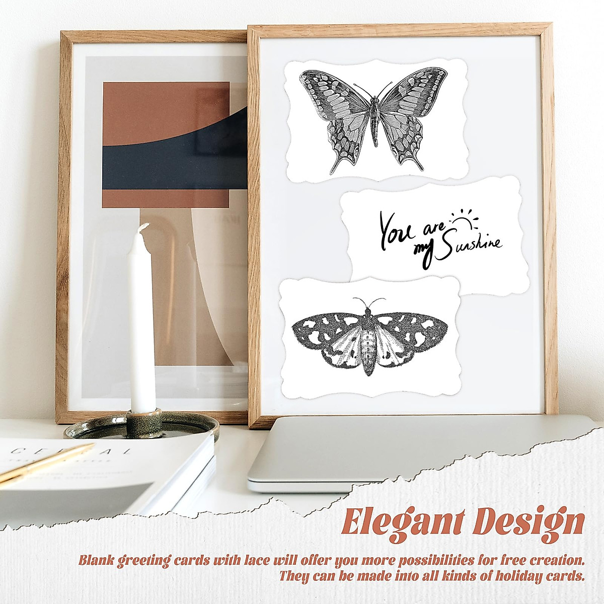 WYOMER 100 Sheets White Blank Kraft Cards, Thick Paper Greeting Cards, White Card Stock Paper for Menus Cards, DIY Gift Cards, Wedding Invitation Cards(5'' x 7'')