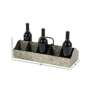 Deco 79 Grey Metal Farmhouse Wine Holder, 7" x 20" x 8"