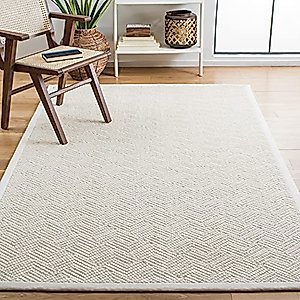 SAFAVIEH Natural Fiber Collection 9' x 12' Ivory NF487A Handmade Premium Wool & Jute Area Rug