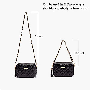 BEAULEGAN Purse Chain Strap - Microfiber Leather - Replacement for Crossbody Shoulder Bag - 51 Inch Long, Black/Gold