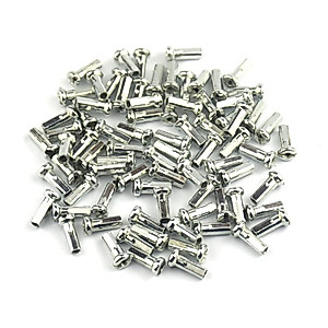 Bike Spoke Nipples Steel Spoke Nipples Mountain Bicycle Spoke Cap for 14G 40Pcs 6 * 14mm Silver