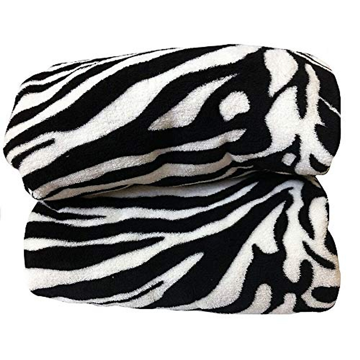 Home Must Haves Zebra Animal Print Safari Bed Blanket Bedding Throw Fleece Super Soft Warm Cozy Plush, Queen Size, Black And White