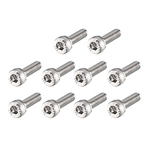 uxcell M3x10mm Thread 304 Stainless Steel Hex Socket Head Cap Screw Bolt DIN912 55pcs
