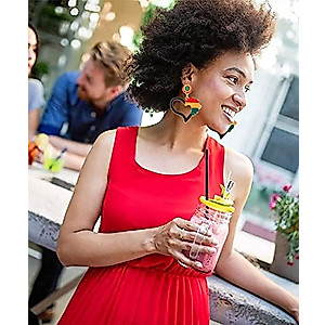 African Earrings Beaded Afro Dangle Earrings for Black Women Head Africa Map Heart Dangling Earrings Ethic Juneteenth Africa Inspired Earrings Jewelry Gift