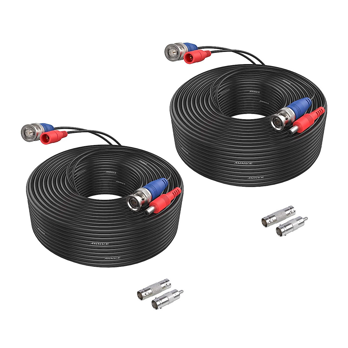 ANNKE 2 Pack 100 Feet BNC Video Power Extension Cable, Pre-Made All-in-One Security Camera Wire Cord for Surveillance CCTV System with Free Connectors (1 x BNC to BNC Female and 1 x BNC to RCA)