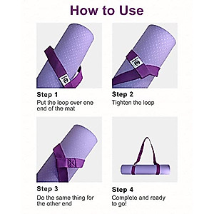 Tumaz Yoga Mat Strap [MAT NOT Included] (2 Sizes) with Extra Thick & Comfy Delicate Texture, Adjustable Yoga Mat Carrier