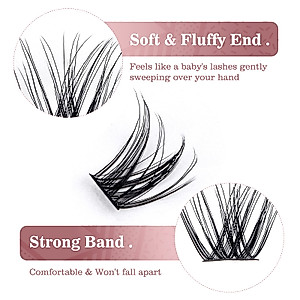 SWINGING Lash Clusters 150 Pcs Lashes Cluster Eyelash Extensions Eyelash Clusters Natural Look Wispy Lashes D Curl 9-14mm Cluster Lashes Individual Lashes Thin Band & Soft (MixAB-150)