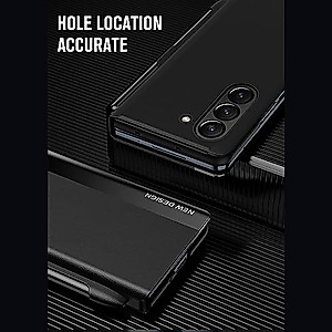 Phone case for Samsung Galaxy Z Fold 5 2023 Magnetic Translucent Plating Leather Flip Case + PC Smart Full Body Protective Shell Stand Holder Cover for Samsung Galaxy Z Fold 5 2023 Phone Cover (Color