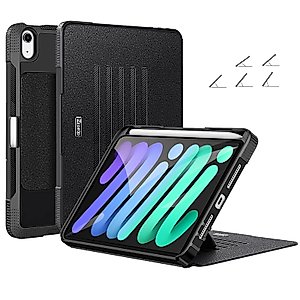ZtotopCases for New iPad Mini 7 (A17 Pro) 2024 Case 8.3 Inch, Full Body Protective Cover with Pencil Holder and Auto Wake & Sleep Function for iPad Mini 7th/6th Generation, Black