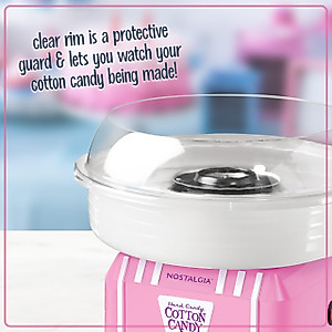 Nostalgia Retro Countertop Cotton Candy Maker, Vintage Candy Machine for Hard Candy & Flossing Sugar, Pink