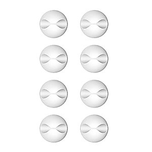 CHEFBEE 8 Pack Cable Clips, Cord Organizer Cable Management, Self Adhesive Wire Holder System, Multipurpose Wire Clips for All Your Computer, Electrical, Charging or Mouse Cord (White)