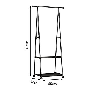 ZHUHW Floor Clothes hat Rack Storage Household Bedroom Clothes Storage Rack Clothes Rack with Wheels