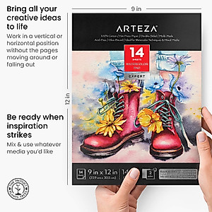 ARTEZA WATERCOLOR PAD 14 SHEETS, White