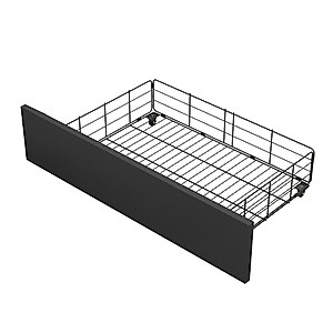 Aiuyesuo Modern King Size Storage Platform Bed with 4 Drawers, Velvet Upholstered Bed Frame with Headboard and Metal Slats Support, No Box Spring Needed, Large Storage Space