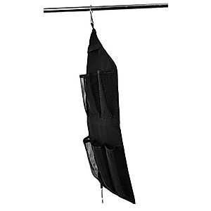 Home-X Hanging Mesh Pockets Organizer-Over the Door Hook-Shampoo Shower Organizer-Closet Caddy-6 Pockets House Organization and Storage-Black