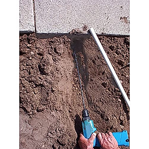 Yard Butler Roto Earth 30” Aerating Irrigating Planting Auger Drill Bit - Heavy Duty Electric Powered Device for Digging - Speed Garden Tool Attachment for Soil Digging