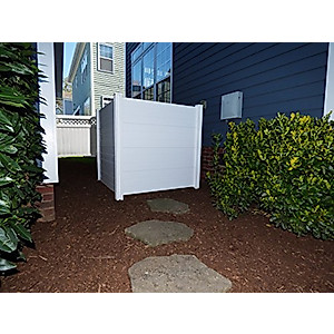 Enclo Privacy Screens ZP19014 No Dig Premium Full-Coverage White Vinyl Privacy Fence Screen Kit, 48" W x 48" H, Perfect to Enclose Trash Bins and A/C Units (2-Panels)