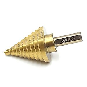 Innetoc 3/8" Shank Titanium Step Drill Bit, 1/4' to 1-3/8' in 1/8' Increments with SafePlastic Case|10 Steps