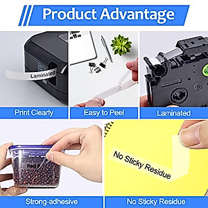 USUPERINK 2PK Compatible for Brother Label Maker Tape Clear TZe-S131 TZ-S131 TZe-131 TZe131 TZ-131 TZ131 12mm 1/2'' Laminated Black on Clear Extra Strength Label Tape for PT-D210 H110 D220 D410 D600