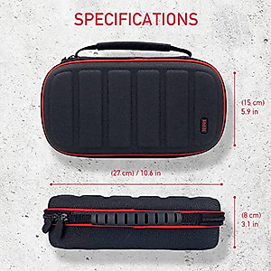 JUSPRO Carrying Case for Nintendo Switch / Switch OLED / Switch Lite, Unique Oxford Waterproof Design with 20 Game Card Slots & Accessory Pocket for Travel & Holiday Gifts