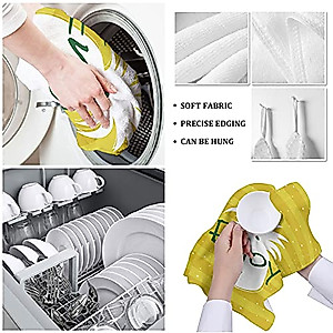 Kitchen Towels Dish Cloth 1 Pack Summer Pineapple Fruit Texture Soft Absorbent Dish Towel Reusable Cleaning Cloths Tea Bar Hand Towels Enjoy Quote on Yellow Stripe Drying Dishcloth for Dishes
