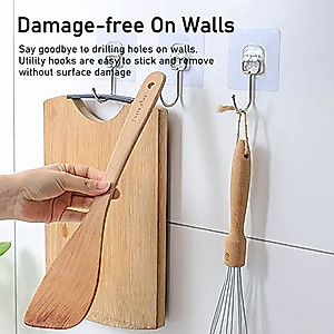 JIQGOZBAN 10 Packs Adhesive Command Hooks, Heavy Duty Wall Hook for Hanging, Waterproof Stick on Hooks for Keys Pictures Bathroom Shower Outdoor Kitchen Door Curtain Rods No Drilling 13lb(Max)