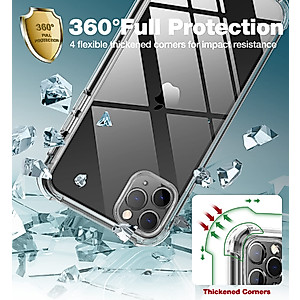 SURITCH Clear Case for iPhone 11 Pro Max (Only) 6.5-inch, [Privacy Screen Protector] Full Body Protection Rugged Shockproof Bumper Phone Cover for iPhone 11 Pro Max -(Clear)