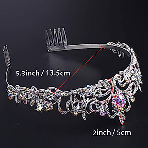 Tiaras Crown, KICOSY Crystal AB Rhinestones Tiaras and Crowns for Women Princess Tiara for Women the Crown for Girls Birthday Crowns for Women Birthday Tiara Princess Crowns and Tiaras for Girls