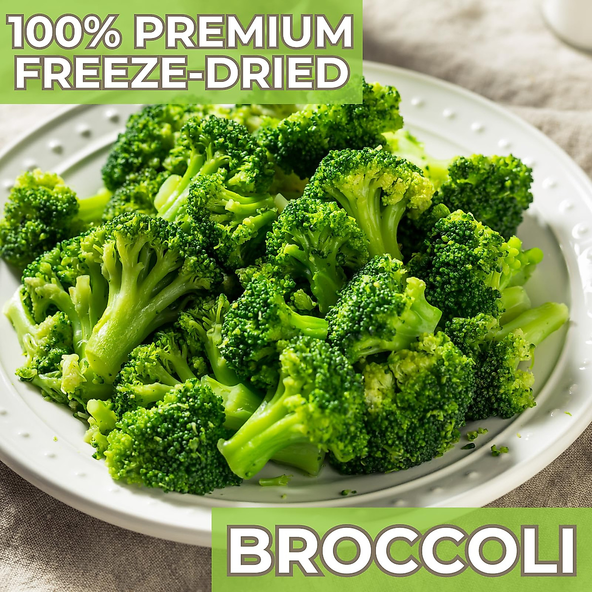 Nutristore Freeze Dried Broccoli | Survival Emergency Veggie Supply, Healthy Meals, Camping | Made in USA | 25 Year Shelf Life | #10 Can