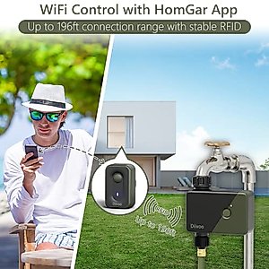 WiFi Hose Timer, Diivoo Smart Water Timer with WiFi Hub, 6 Irrigation Plans and 2 Watering Modes, Smart Sprinkler Compatible with Alexa and Google Home