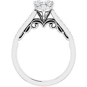 Moissanite World Art Deco Engagement Ring, Heart Cut 2.00CT, VVS1 Clarity, Colorless Moissanite Ring, 925 Sterling Silver, Valentine's Gift, Wedding Ring, Perfact for Gift (7.5)