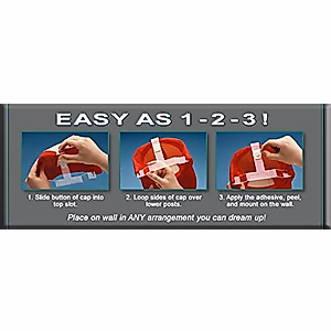 Cap Capers® Baseball Cap Display; Wall Mounted Hat Rack; Baseball Cap Storage & Organization; (24 pk) Great for Cap Collectors. The Ultimate Display for Baseball Caps