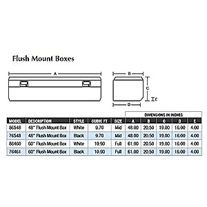 Lund 76548 48-Inch 16-Gauge Steel Flush Mount Single Lid Truck Tool Box, Black