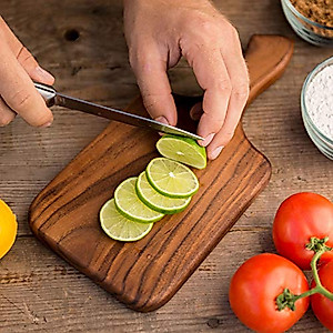 Brazos Home Dark Walnut Wood Cutting Board for Kitchen, Seasoned, Chopping Board, Wood Cheese Board, Charcuterie Platter, Ideal for Serving or Chopping Fruit, Vegetables, Cheese or Meat, 11x6, Small